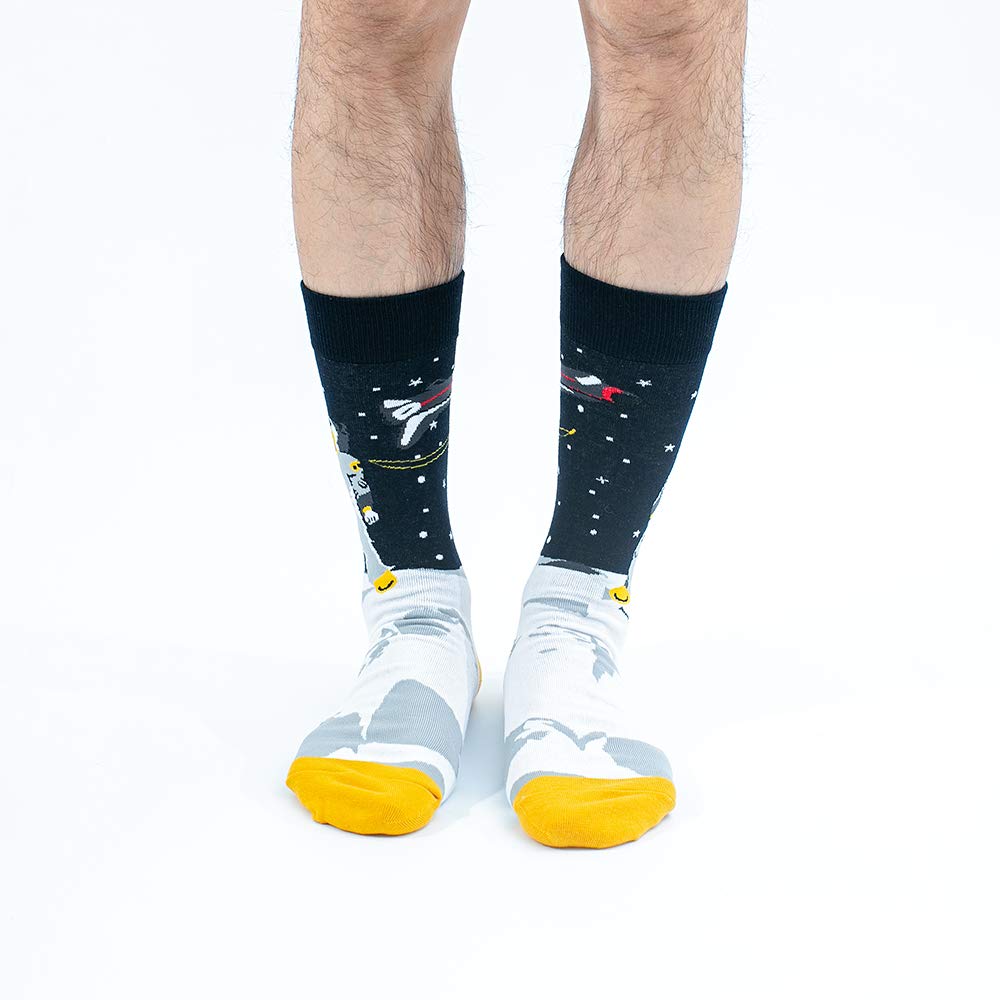 BONANGEL Mens Dress Socks Fun Funny Colorful Crazy Crew Dress Socks For Men 9-12