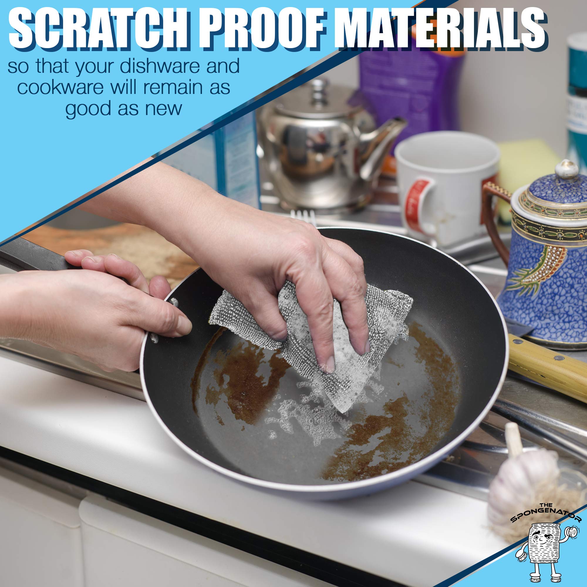 SPONGENATOR Kitchen Scrubbing Sponges - Heavy Duty Non-Scratch Scrubbing Cleaner Sponges in 1 Color - Multi-Surface Non-Metal Dish Scouring Scrubbers for Fast Cleaning. (12 Pack)