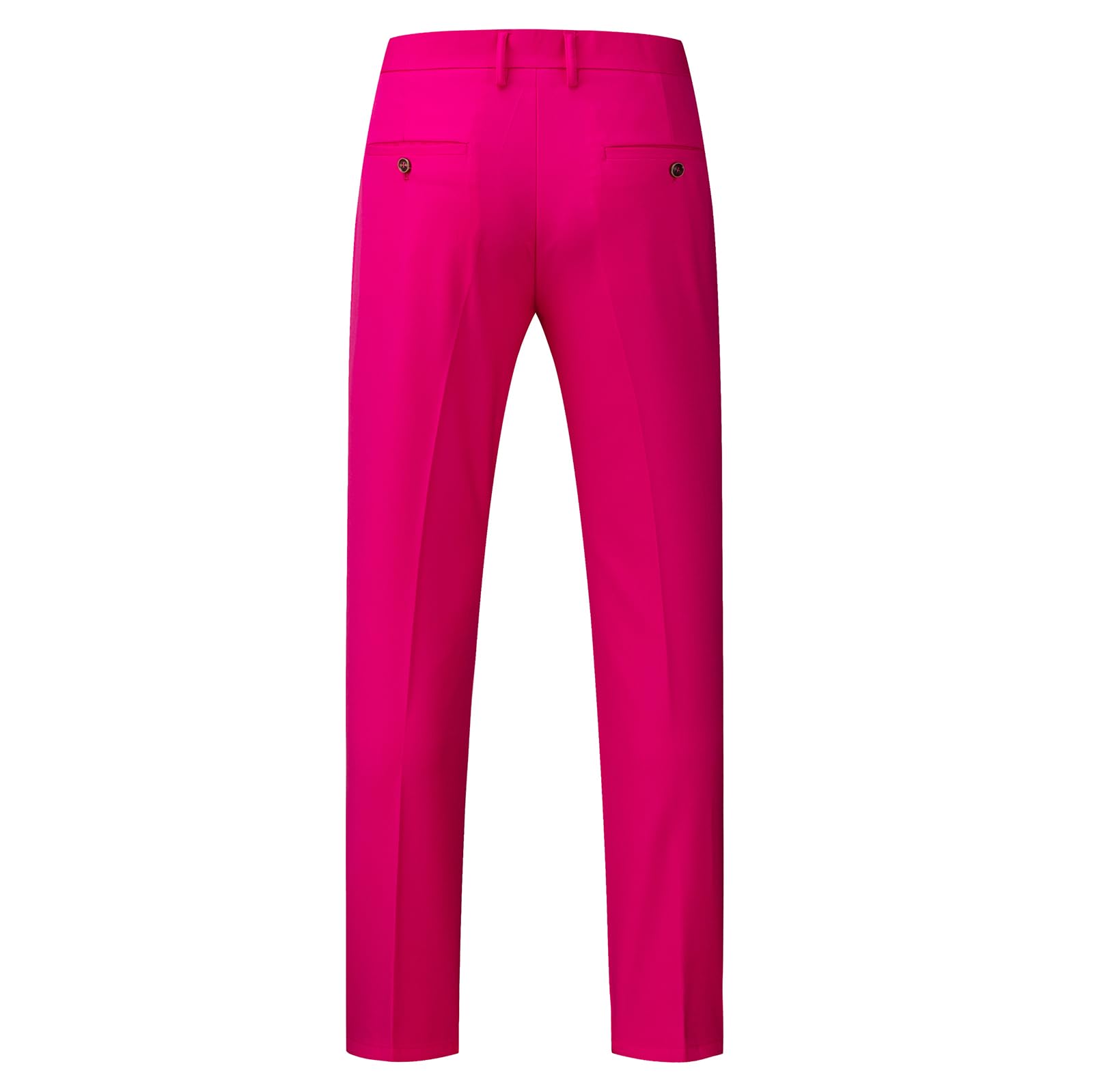 UNINUKOO Mens Dress Pants Slim Fit Solid Color Skinny Trousers Classic Business Casual Wedding Suit Pants US Size 29W x 30L Pink