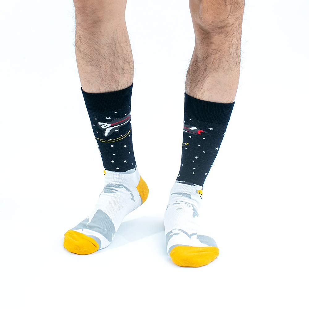 BONANGEL Mens Dress Socks Fun Funny Colorful Crazy Crew Dress Socks For Men 9-12