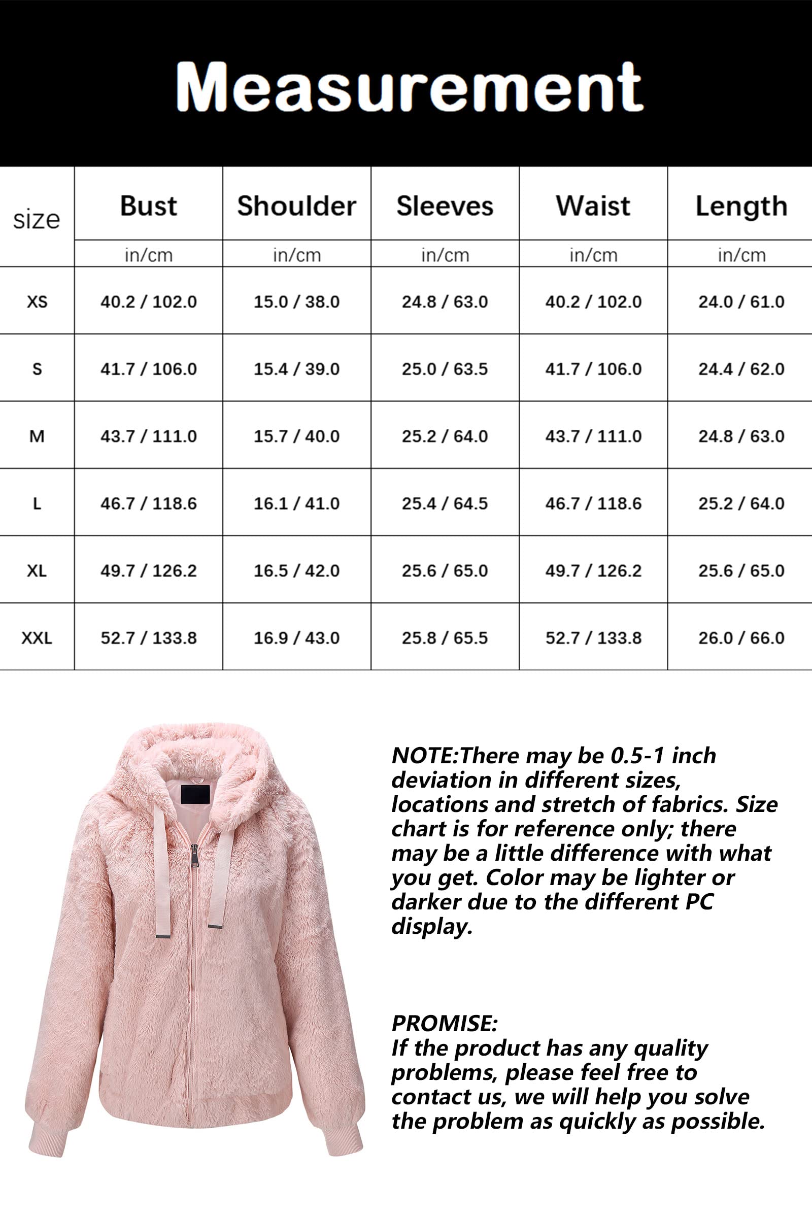 Bellivera Women Faux Fur Coat Spring Clothes Winter The Fluffy Fuzzy Short Shearling Jacket with Hood 1712014 Pink L