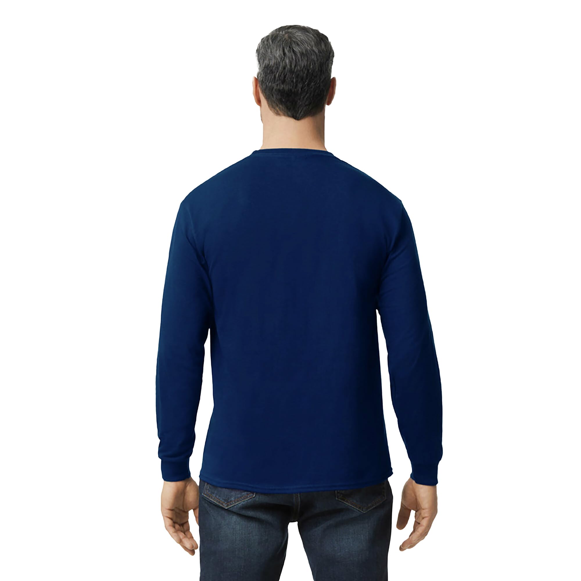 Gildan Men's Heavy Cotton Long Sleeve T-Shirt, Style G5400, 2-Pack, Navy, X-Large