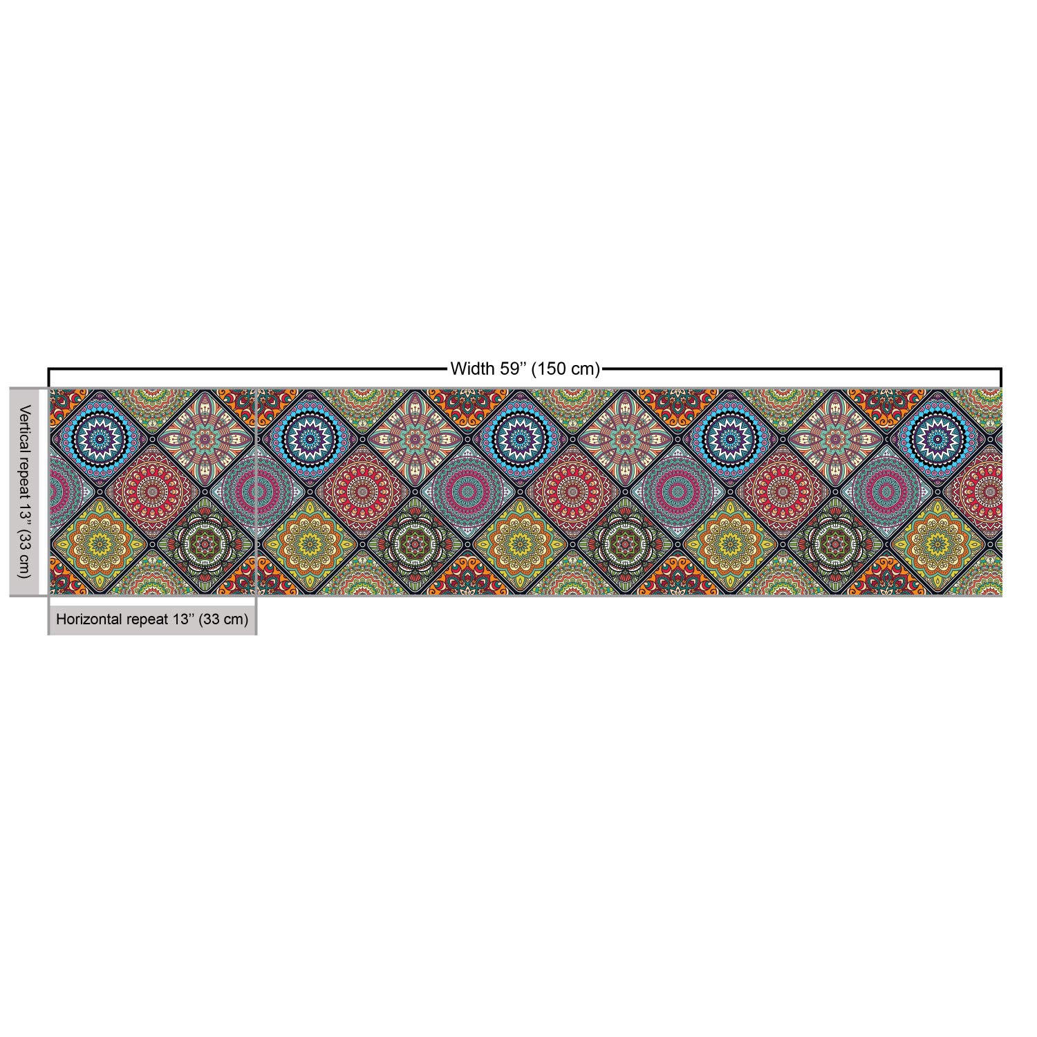 Ambesonne Mandala Fabric by The Yard, Checkered Rectangles Pattern Various Oriental Inspired Motifs Culture, Decorative Fabric for Upholstery and Home Accents, 1 Yard, Beige