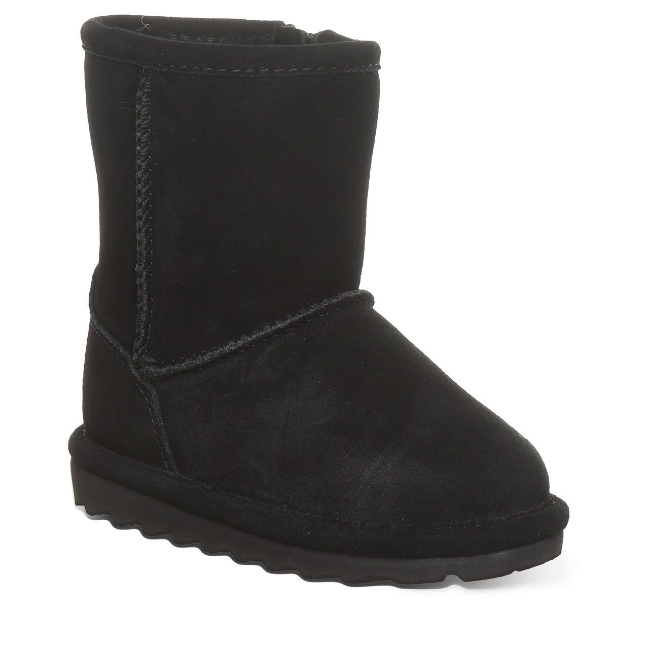 BEARPAW Elle Toddler Black Size 12 | Toddler's Boot Classic Suede with Zipper | Kid's Slip On Boot | Comfortable Winter Boot