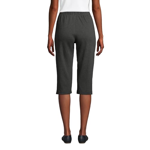 Lands' End Women s Sport Knit Capri Pants Dark Charcoal Heather Plus 2X