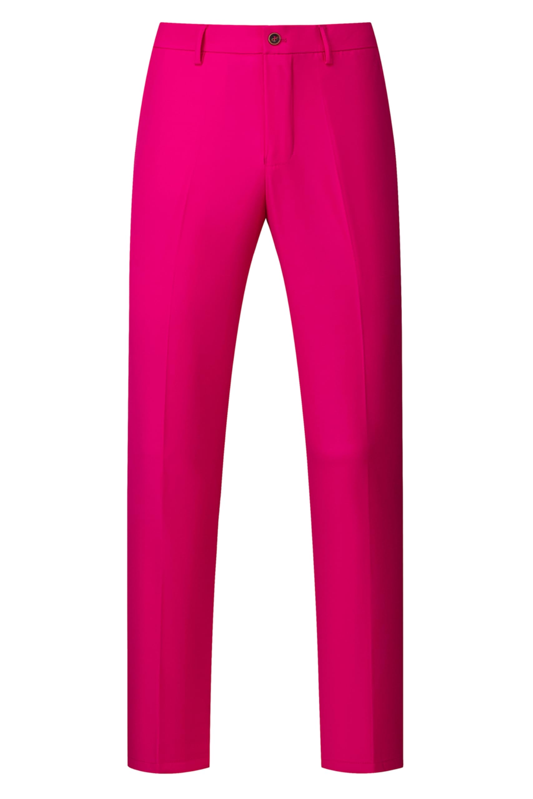 UNINUKOO Mens Dress Pants Slim Fit Solid Color Skinny Trousers Classic Business Casual Wedding Suit Pants US Size 29W x 30L Pink