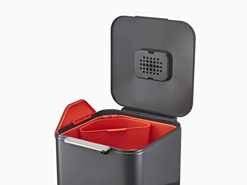 Joseph Joseph Intelligent Totem Compact Waste Separation & Recycling Unit-Graphite, 40 Liter/10.6 Gallon