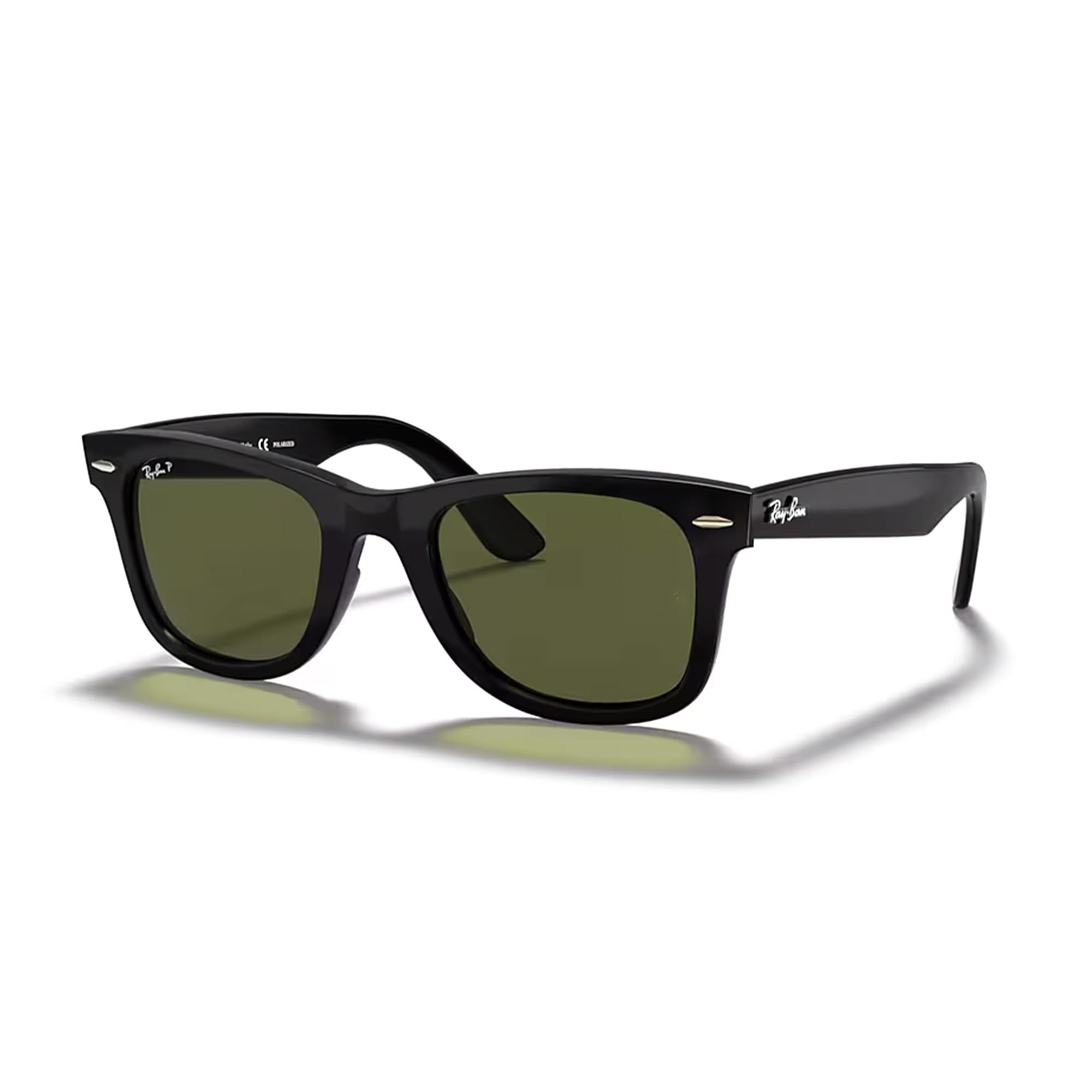 Ray-Ban RB4340 Wayfarer Ease 601/58 50MM Black/Crystal Lens G-15 Green Polarized Sunglasses For Men For Women + Bundle with Designer iWear Eyewear Kit
