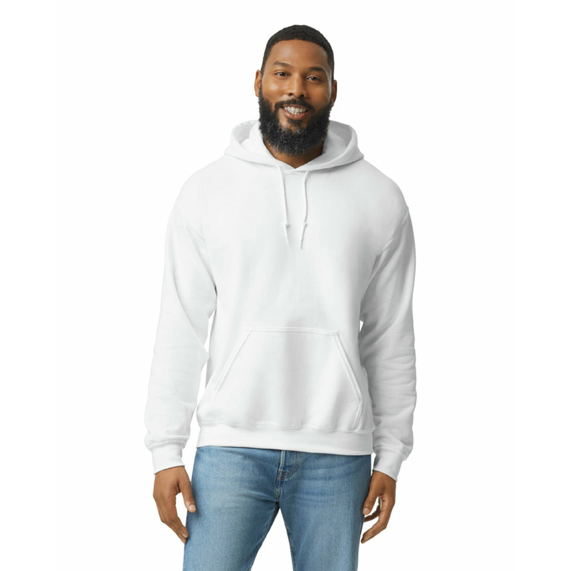 Gildan Adult Fleece Hoodie Sweatshirt, Style G18500, Multipack, White (1-Pack), X-Large