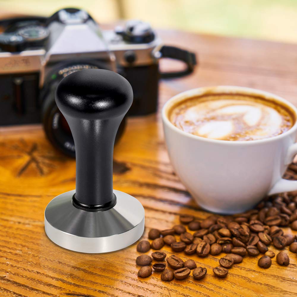 Etime 51mm Coffee Tamper Calibrated Tamper Coffee Press Tool Tamper Espresso Tamper with 100% Stainless Steel Base & Die-cast Aluminum Handle Pressure Flat Base Tampers