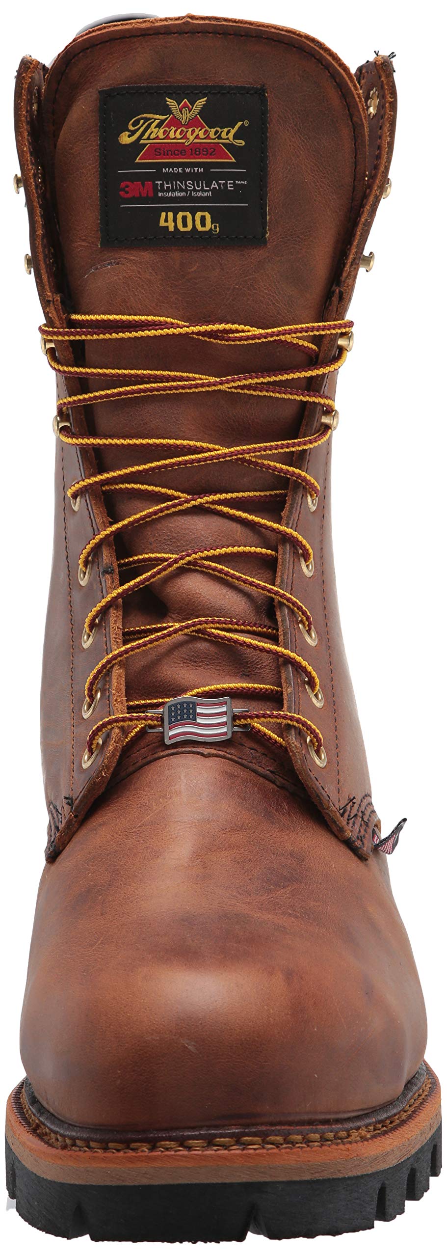 Thorogood Logger Series 9β Waterproof Insulated Steel Toe Work Boots for Men - Premium Leather with 400g Thinsulate and Vibram Slip-Resistant Heel Outsole, Trail Crazyhorse - 10.5 XW US