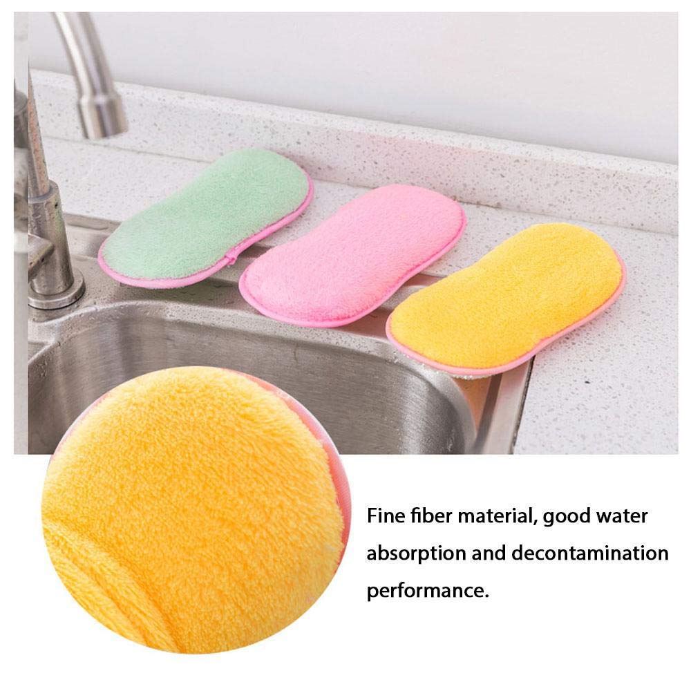 Kitchen Scouring Pads Double Sided Cleaning Sponges Household Cleaning Tools for Pans Pots Cookware, 6pcs