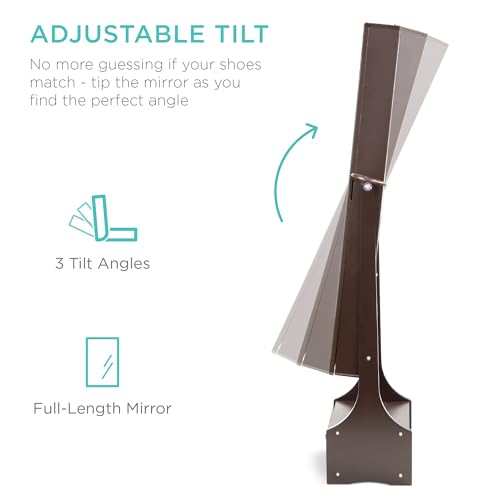 Best Choice Products Standing Full Length LED Mirror Jewelry Makeup Storage Organizer Cabinet Armoire w/Interior & Exterior Lights, Touchscreen, Pop-Up Shelf, Velvet Lining, 4 Compartments, Drawer