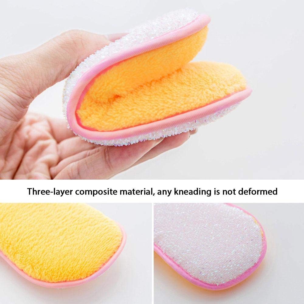 Kitchen Scouring Pads Double Sided Cleaning Sponges Household Cleaning Tools for Pans Pots Cookware, 6pcs