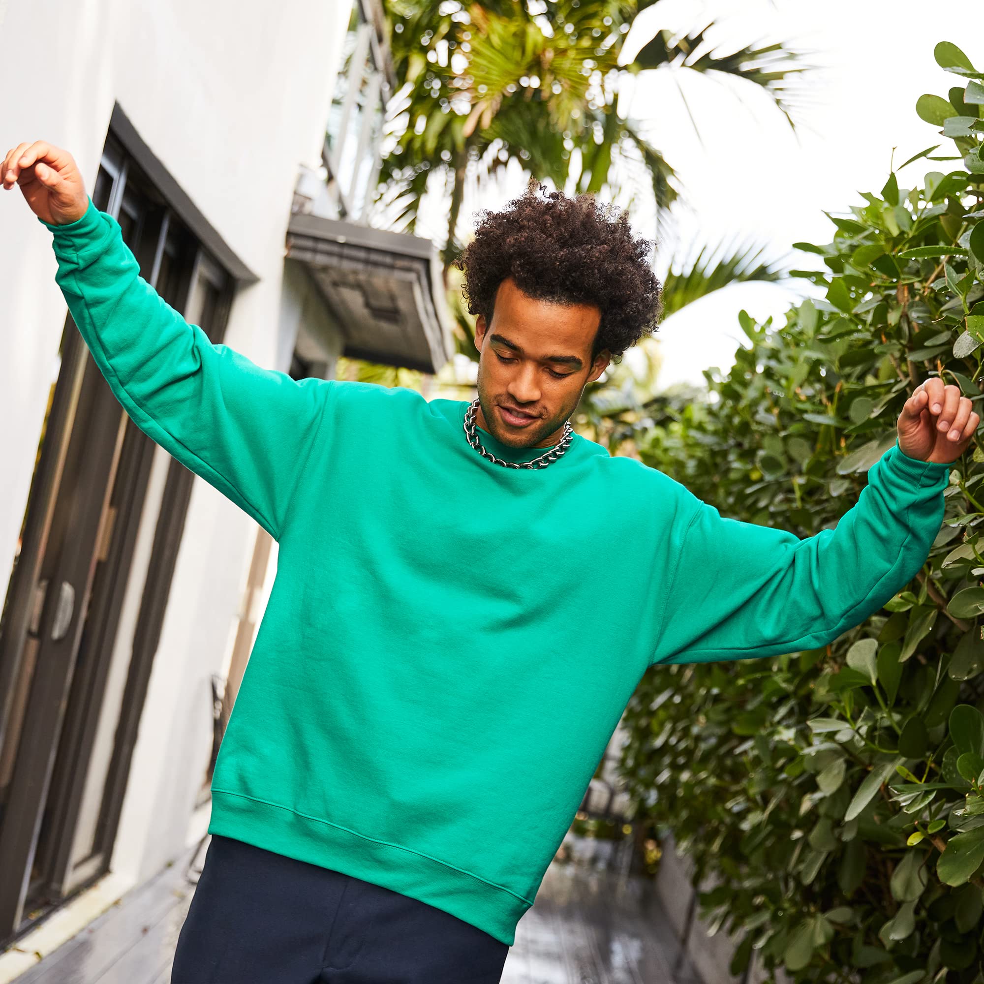 Hanes Men's Comfortwash Garment Dyed Sweatshirt, Cypress Green, X Large