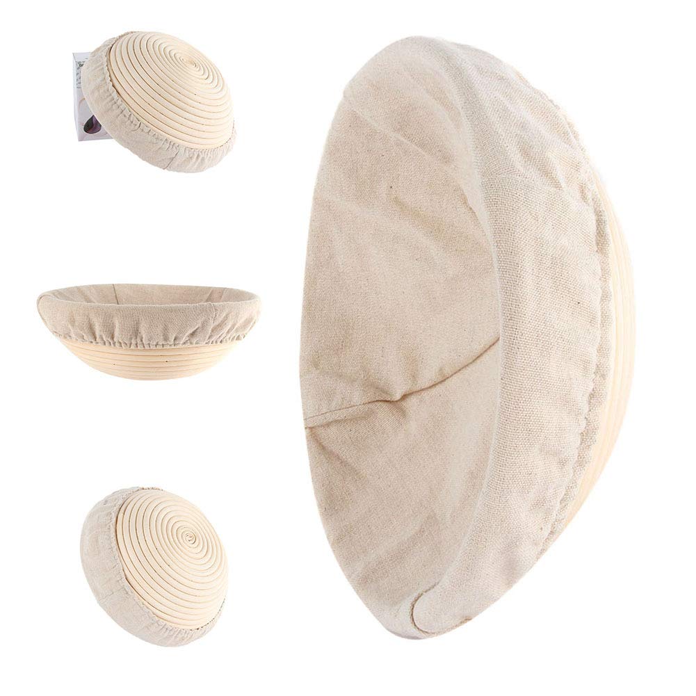 Forart Round Bread Proofing Basket,Round Crispy Crust Baked Bread Making Dough Loaf Boules for Professional and Home Bakers