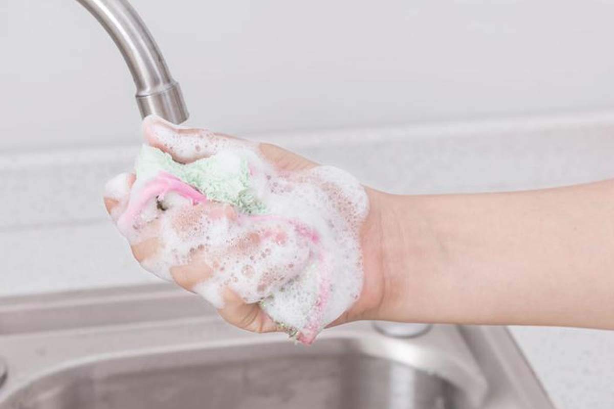 Kitchen Scouring Pads Double Sided Cleaning Sponges Household Cleaning Tools for Pans Pots Cookware, 6pcs