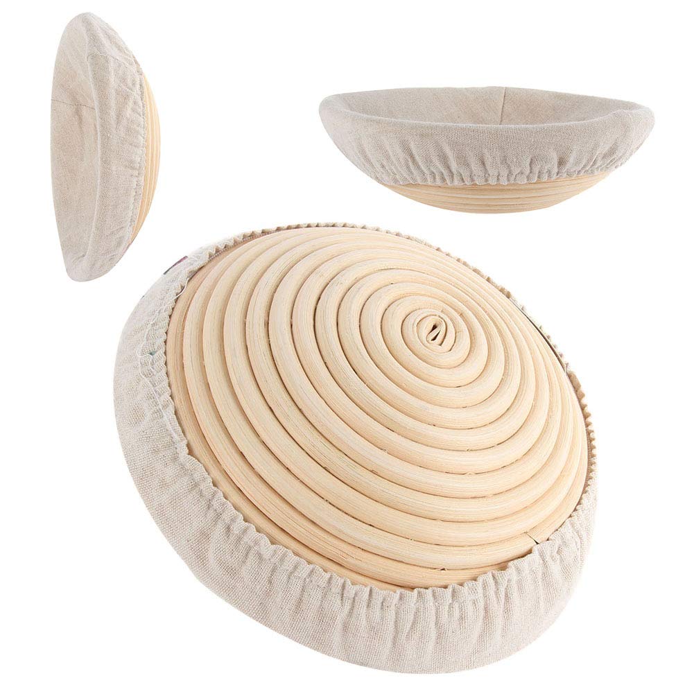 Forart Round Bread Proofing Basket,Round Crispy Crust Baked Bread Making Dough Loaf Boules for Professional and Home Bakers