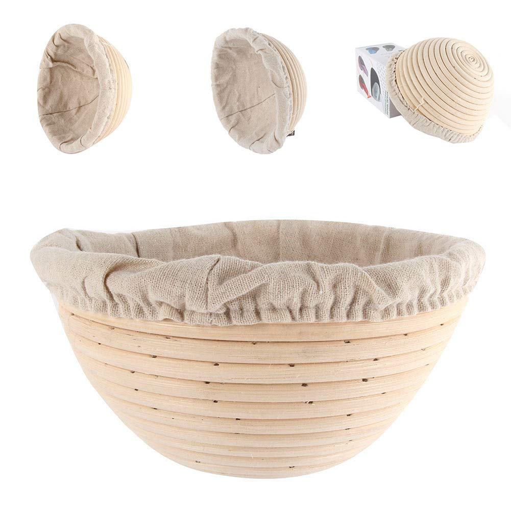 Forart Round Bread Proofing Basket,Round Crispy Crust Baked Bread Making Dough Loaf Boules for Professional and Home Bakers
