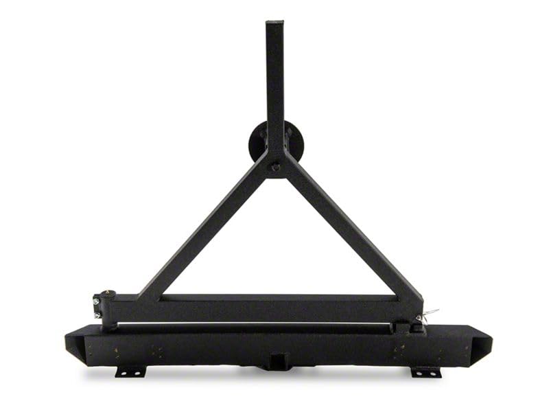 Redrock 4x4 Rock Crawler Rear Bumper with Tire Carrier; Textured Black Compatible with 87-06 Jeep Wrangler YJ & TJ