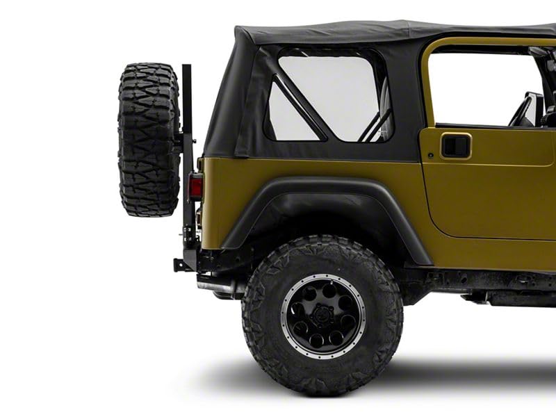 Redrock 4x4 Rock Crawler Rear Bumper with Tire Carrier; Textured Black Compatible with 87-06 Jeep Wrangler YJ & TJ