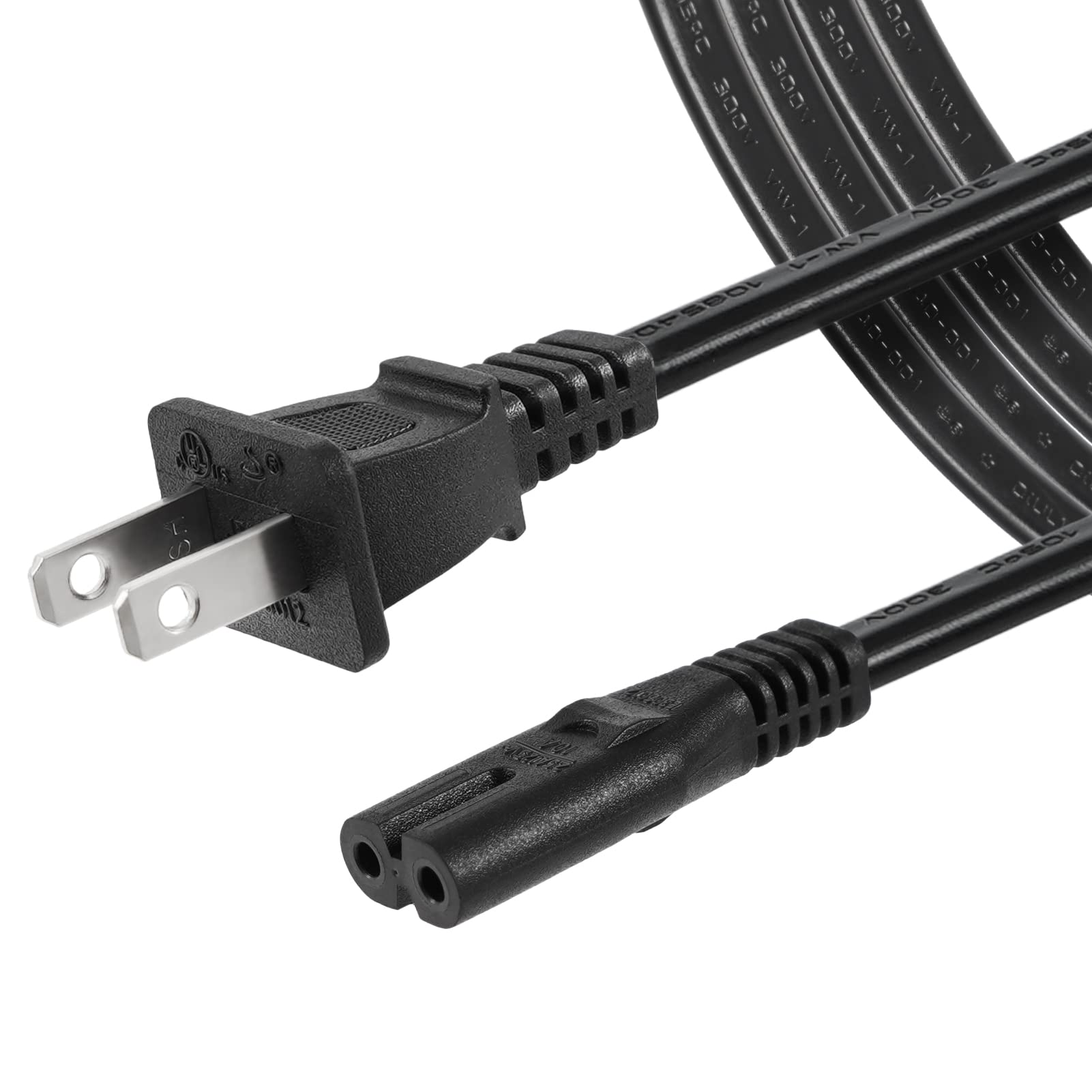 12 ft Power Cord Compatible with Samsung LG Sharp TCL Roku Smart TV, Sony PS3 PS4 Xbox One S/X Game Console Replacement Power Cable[UL Listed]