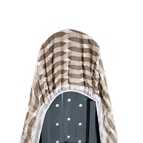 HOMZ 1915078 Premium Standard Width Ironing Board Cover and Pad, Taupe/Brown/White Pattern