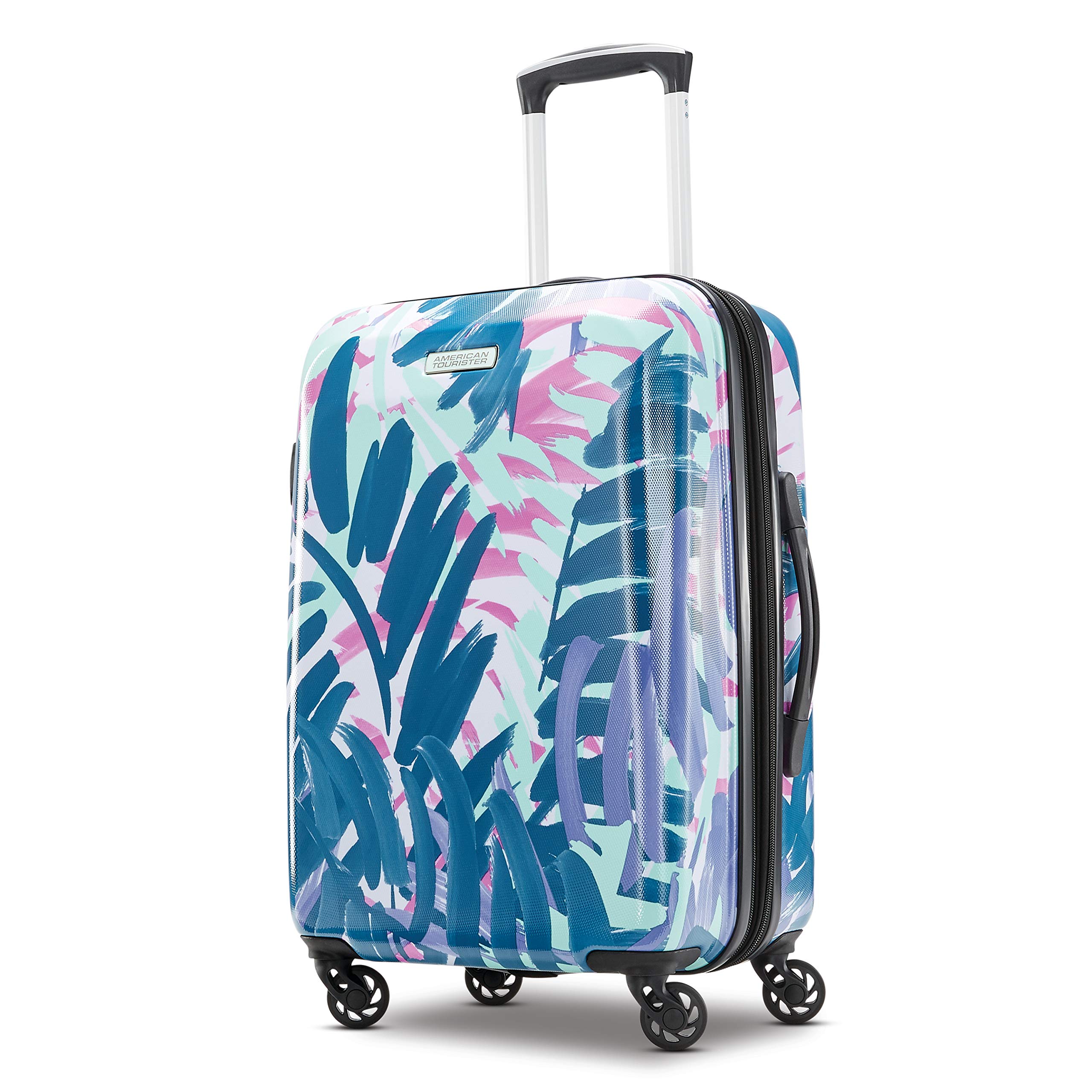 American Tourister Moonlight Hardside Expandable Luggage with Spinner Wheels, Palm Trees, Carry-On 21-Inch