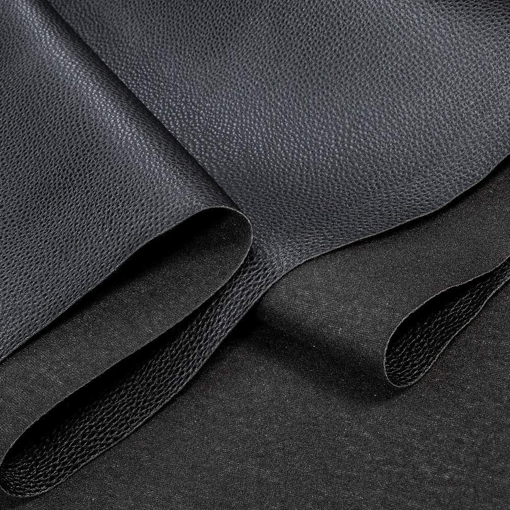 TORRAMI Soft Synthetic PU Fabric Material Faux Leather Sheets 2 Yards 54" x 72", 0.95mm Thick for Upholstery, DIY Crafts,Pebbled Pattern Black