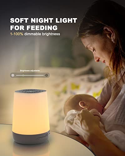 BABYMUST Baby White Noise Machine, Sound Machine with Night Light for Baby Sleeping, 34 Soothing Sounds, App Remote Control, Set Wake up & Sleep Schedule, Timer, Rechargeable, Portable for Travel
