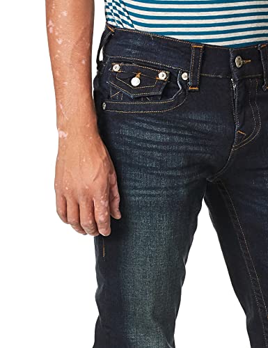 True Religion Men's Ricky Low Rise Relaxed Fit Straight Leg Jean with Back Flap Pockets, Last Call, 38W X 34L