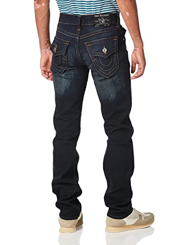 True Religion Men's Ricky Low Rise Relaxed Fit Straight Leg Jean with Back Flap Pockets, Last Call, 38W X 34L
