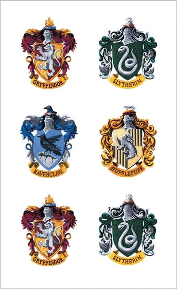 Playhouse Harry Potter Mini Hogwarts House Crests Pack of Three Perforated Sticker Half-Sheets - 1 Pack