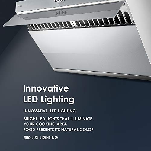 FOTILE JQG7502.G 30" Range Hood Unique Side-Draft Design for Under Cabinet or Wall Mount Modern Kitchen Vent Hood Powerful Motor LED Lights Mechanical Buttons Cooktop Bundle (1. Silver Gray)