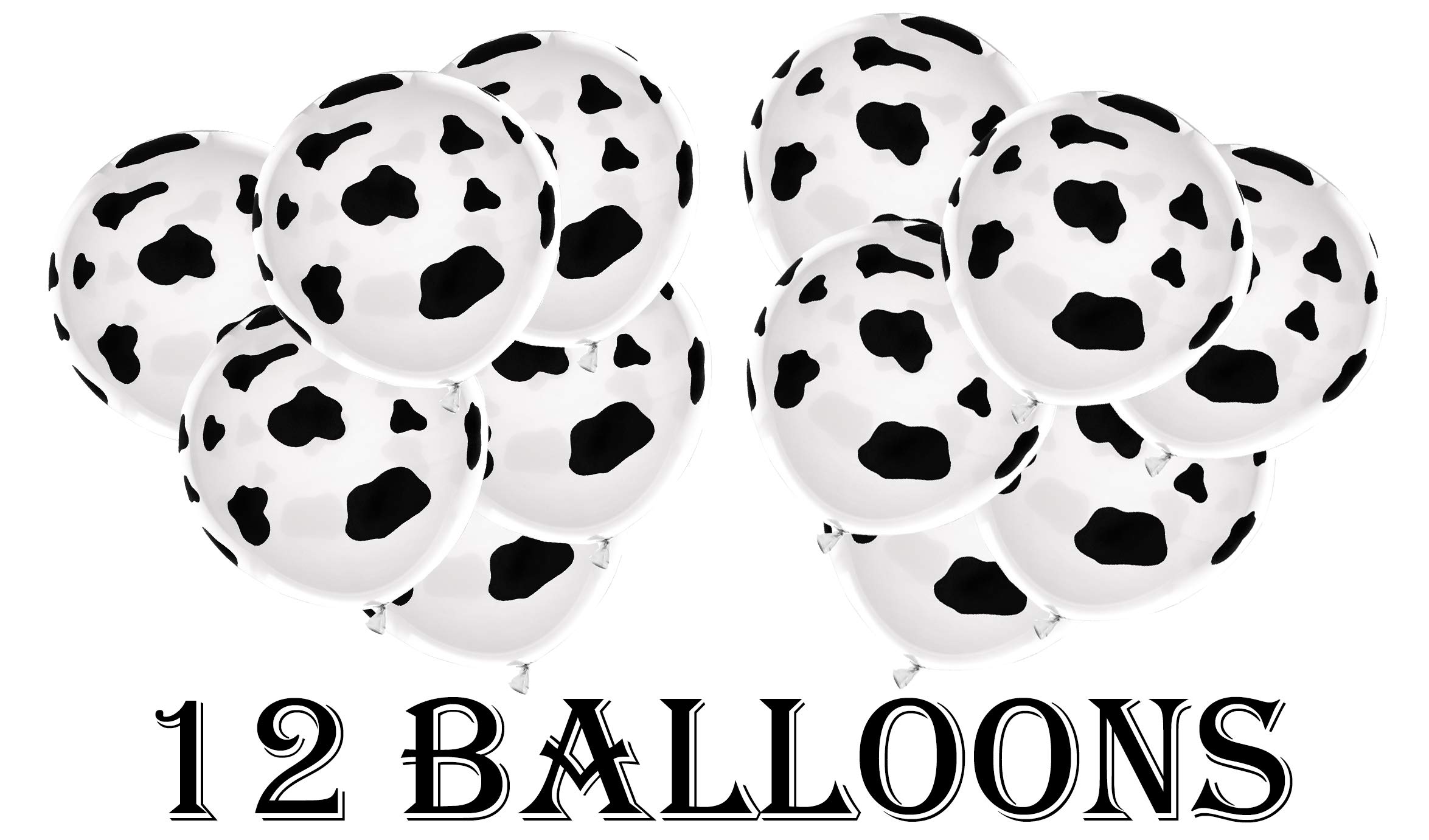 Latex Cow Print Balloons - Birthday Party balloons, Farm Theme, Party Supplies (12)