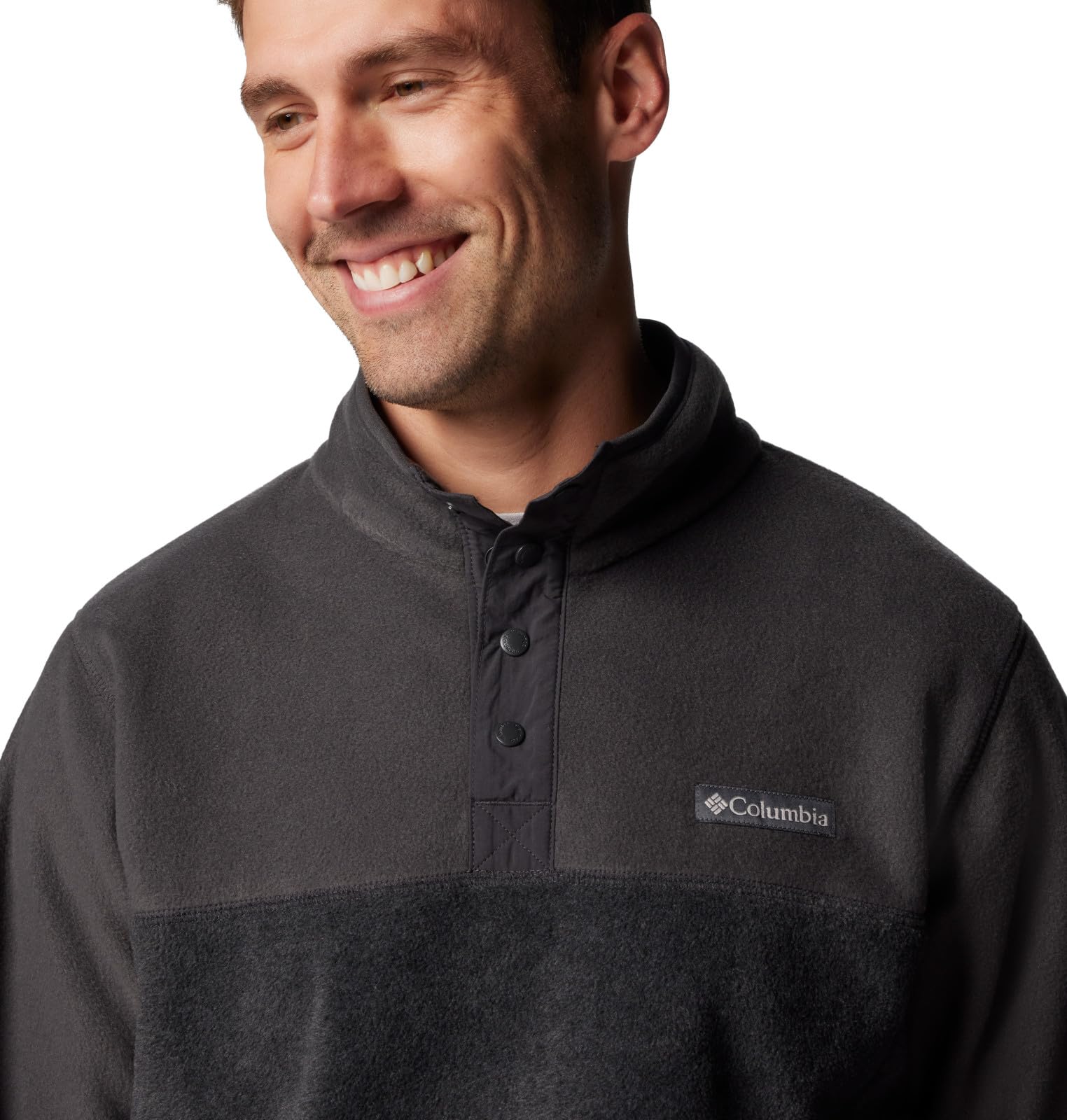 Columbia Men's Steens Mountain Half Snap, charcoal heather, shark, Large