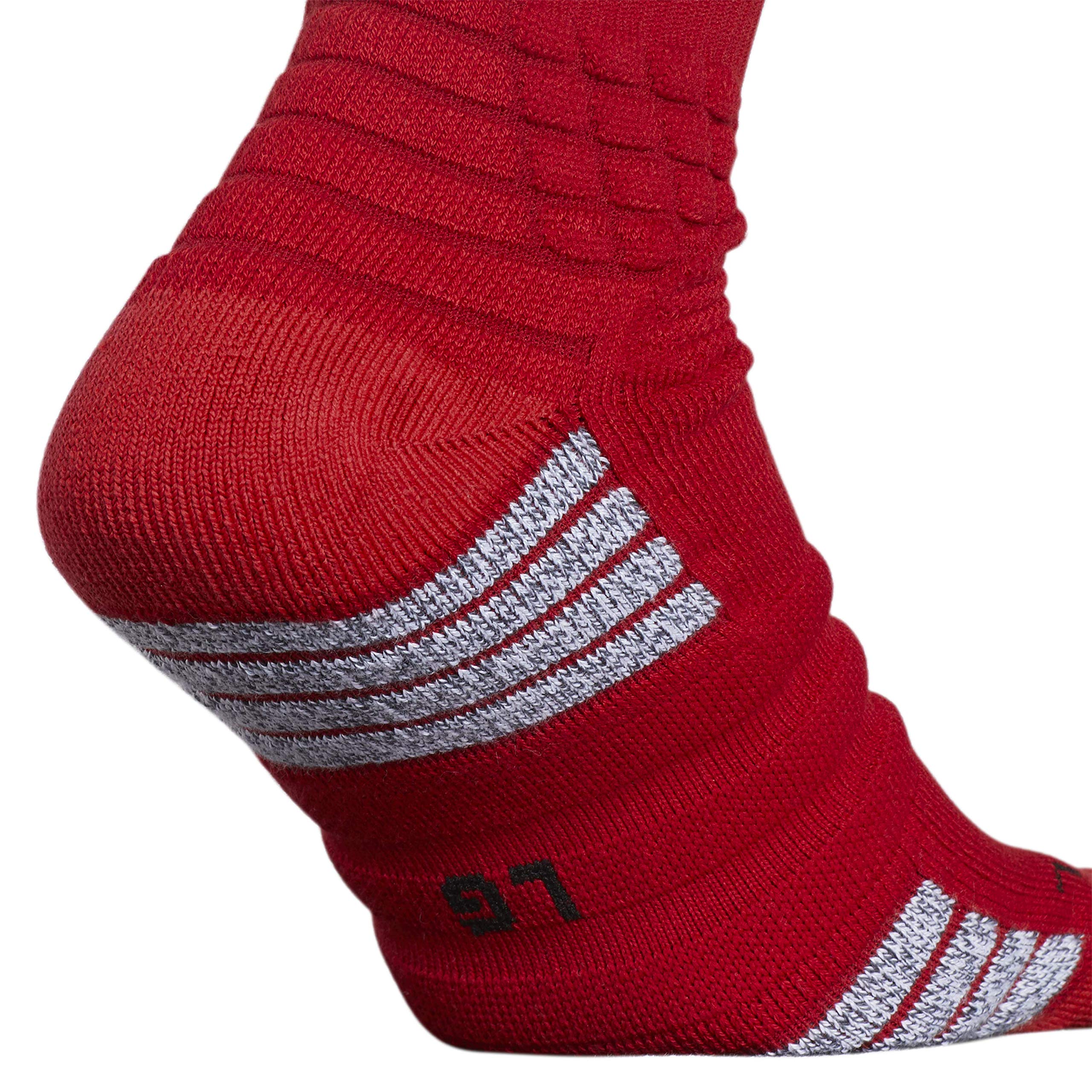 adidas Select Basketball Crew Socks (1 Pair) for Team Sports, Boys Girls Men Women, Power Red/White, Medium