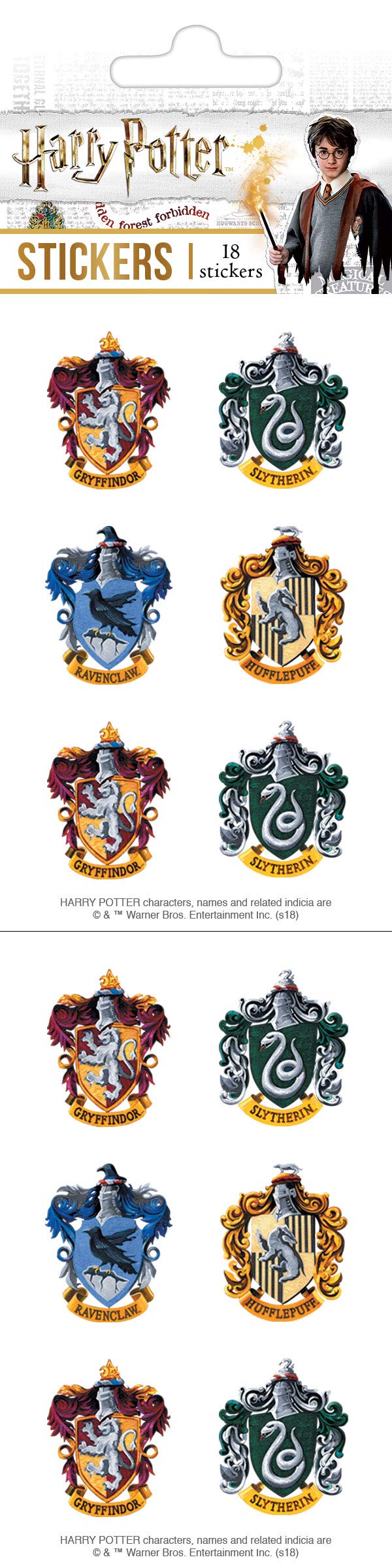 Playhouse Harry Potter Mini Hogwarts House Crests Pack of Three Perforated Sticker Half-Sheets - 1 Pack