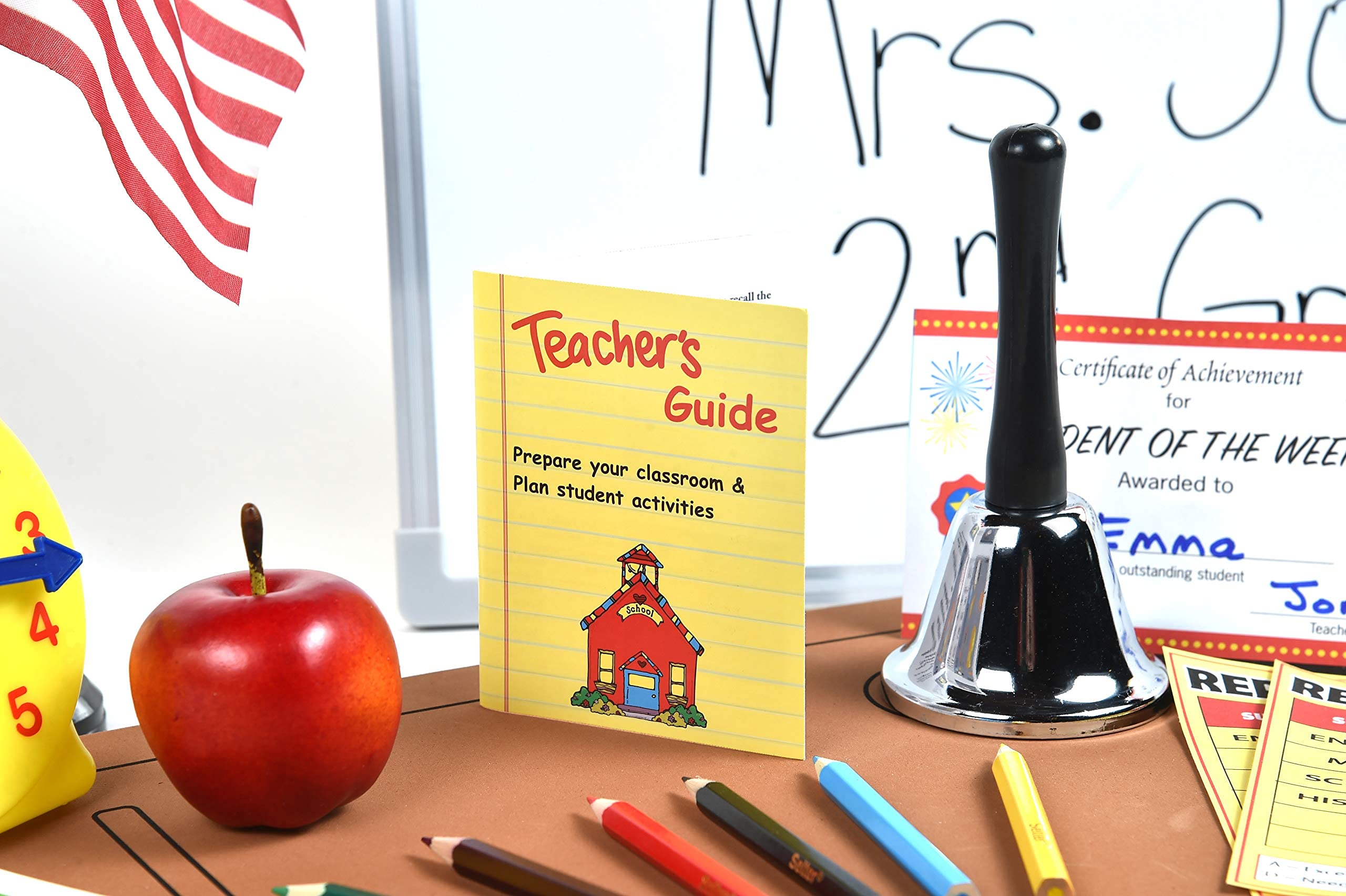 Dr. STEM Toys | Play Teacher Role-Play Set Includes Reusable White Board, Bell, Report Cards, for Home or Classroom, Over 30 Pieces Included, Gift for Kids, Complete Set