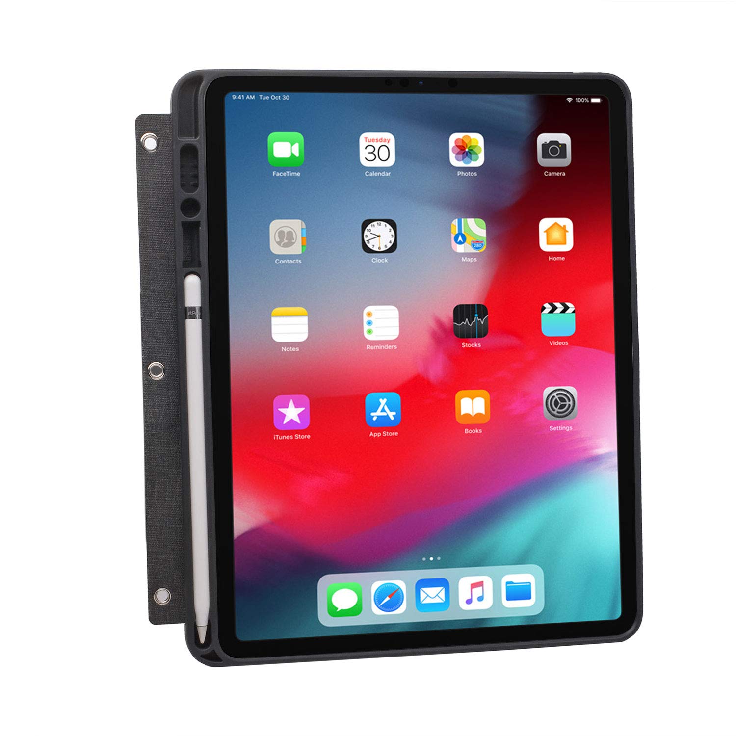 iCarryAlls Zipper Binder Portfolio with iPad Holder Notepad Holder, Organizer Padfolio, Compatible for iPad Pro 12.9" 2022 & 2021 & 2020 & 2018, 11.3 x 14 x 1.6 in. (PJB032-IP129-2018-BK)