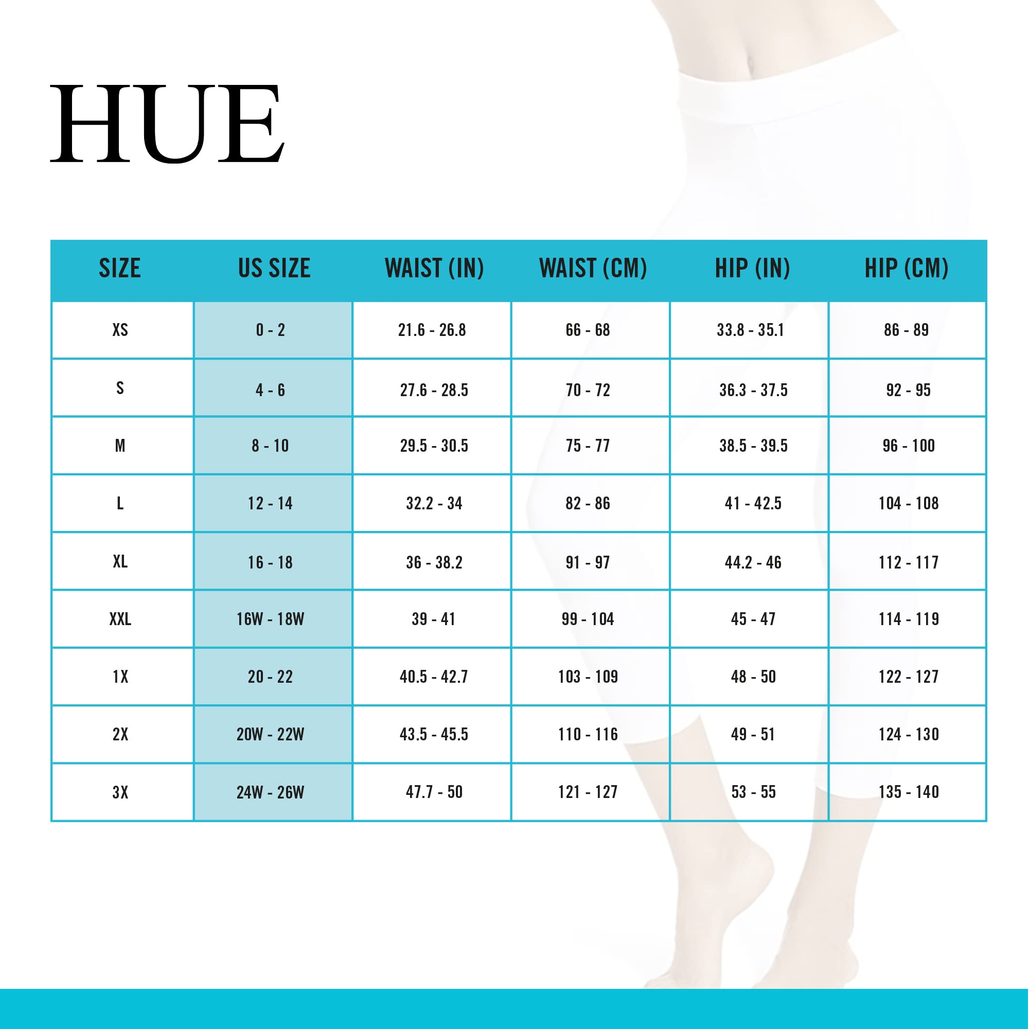 HUE Women's Plus Size Wide Waistband Blackout Cotton Capri Leggings, Assorted, White, 2X