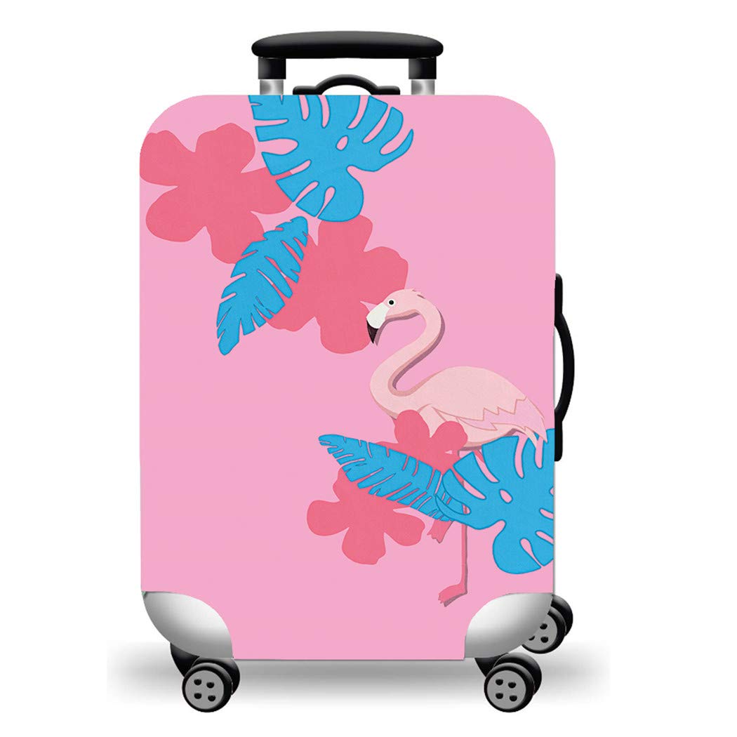 WUJIAONIAO Travel Luggage Cover Baggage Suitcase Protector Fit for 18-32 Inch Luggage (XL (for 29-32 inch luggage), Pink flamingo)