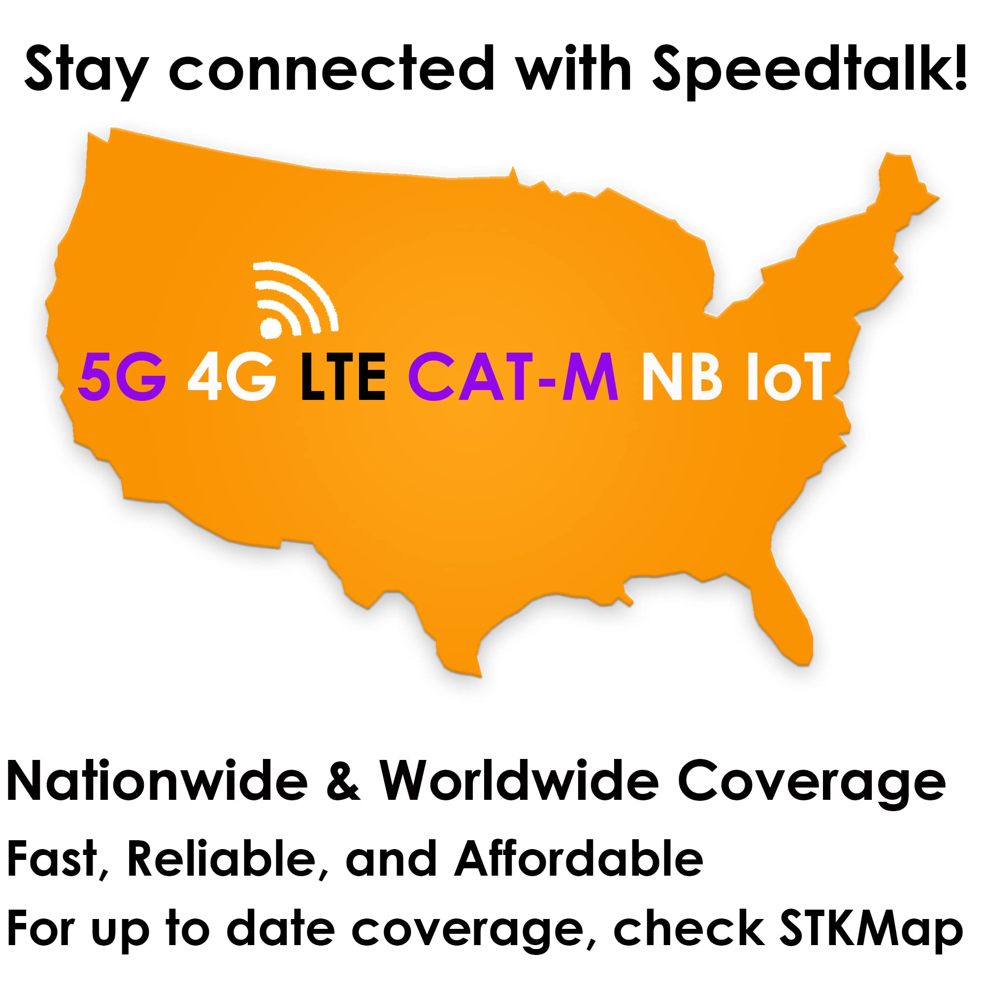 SpeedTalk Mobile $30 SIM Card for GSM GPS Tracking Kid Child Elderly Pet SmartWatch Car Tracker Devices Locators - 6 Months Service - USA Canada & Mexico Roaming