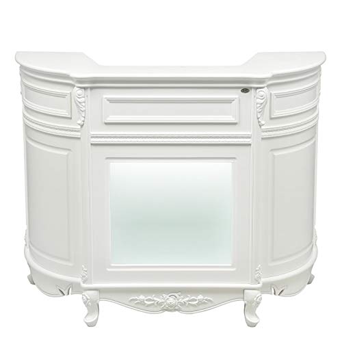Reception Desk Receptionist Counter with LED Lighted Front Glass Panel REVIVAL