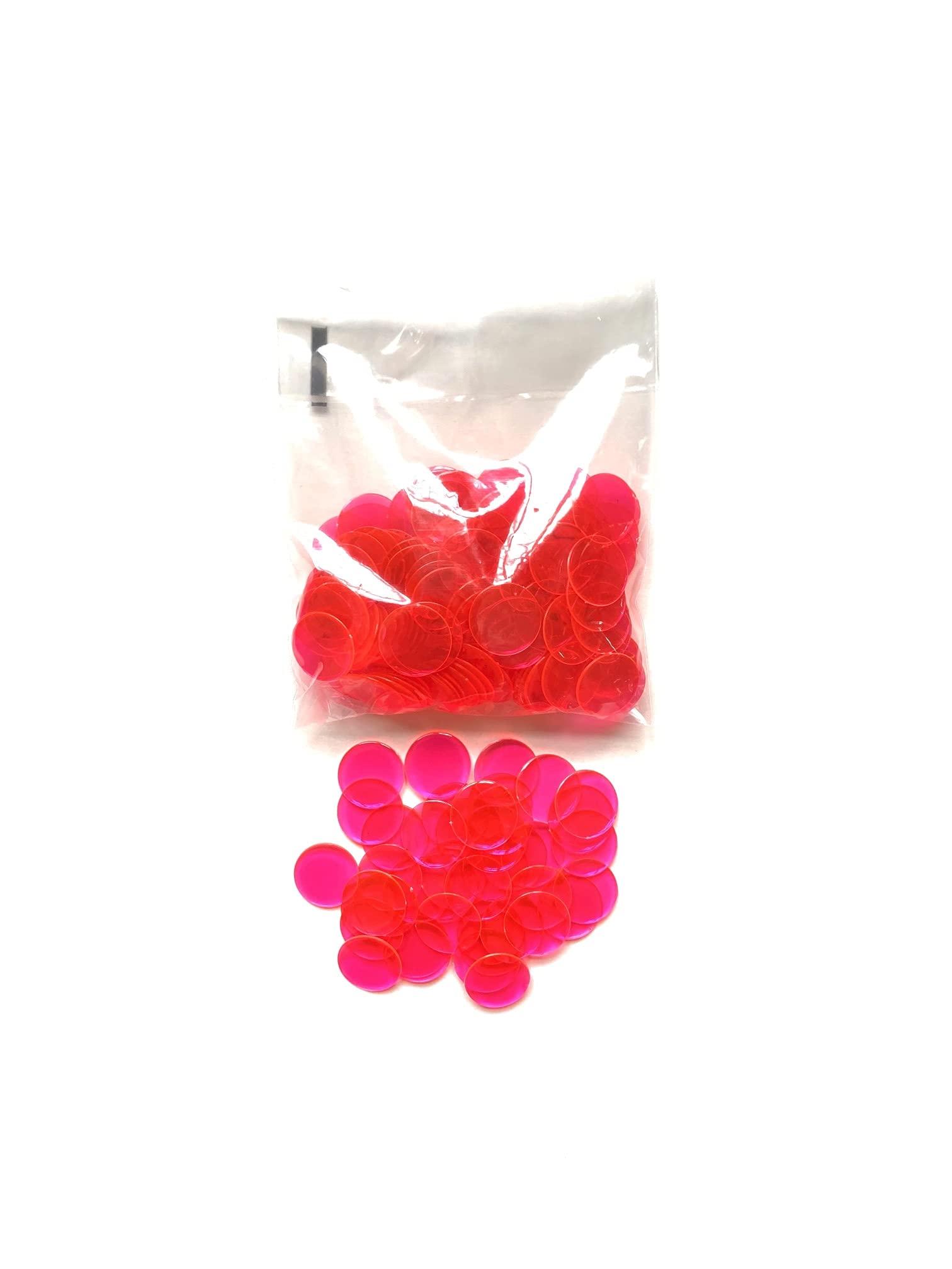 United Novelty Non Magnetic Bingo Chips- Bag of 200 Chips- 3/4" Diameter Size- Color Hot Pink