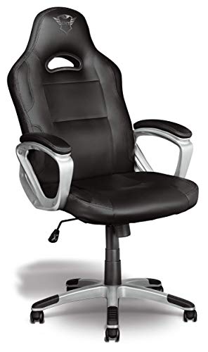 Trust Gaming Chair GXT 705 Ryon - Ergonomic PC Desk Swivel Chair, Full 360° Rotatable, Class 4 Gas Lift, Armrest with Cushions, Tilting Seat, Double Wheels - Black