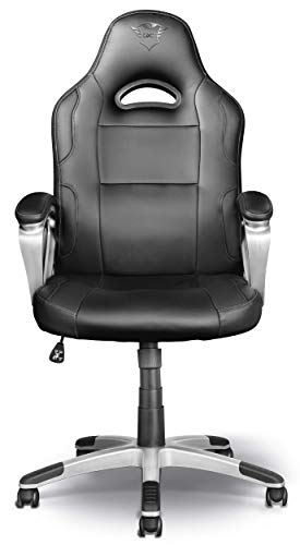 Trust Gaming Chair GXT 705 Ryon - Ergonomic PC Desk Swivel Chair, Full 360° Rotatable, Class 4 Gas Lift, Armrest with Cushions, Tilting Seat, Double Wheels - Black
