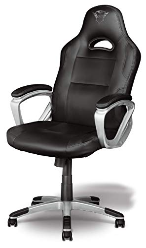 Trust Gaming Chair GXT 705 Ryon - Ergonomic PC Desk Swivel Chair, Full 360° Rotatable, Class 4 Gas Lift, Armrest with Cushions, Tilting Seat, Double Wheels - Black