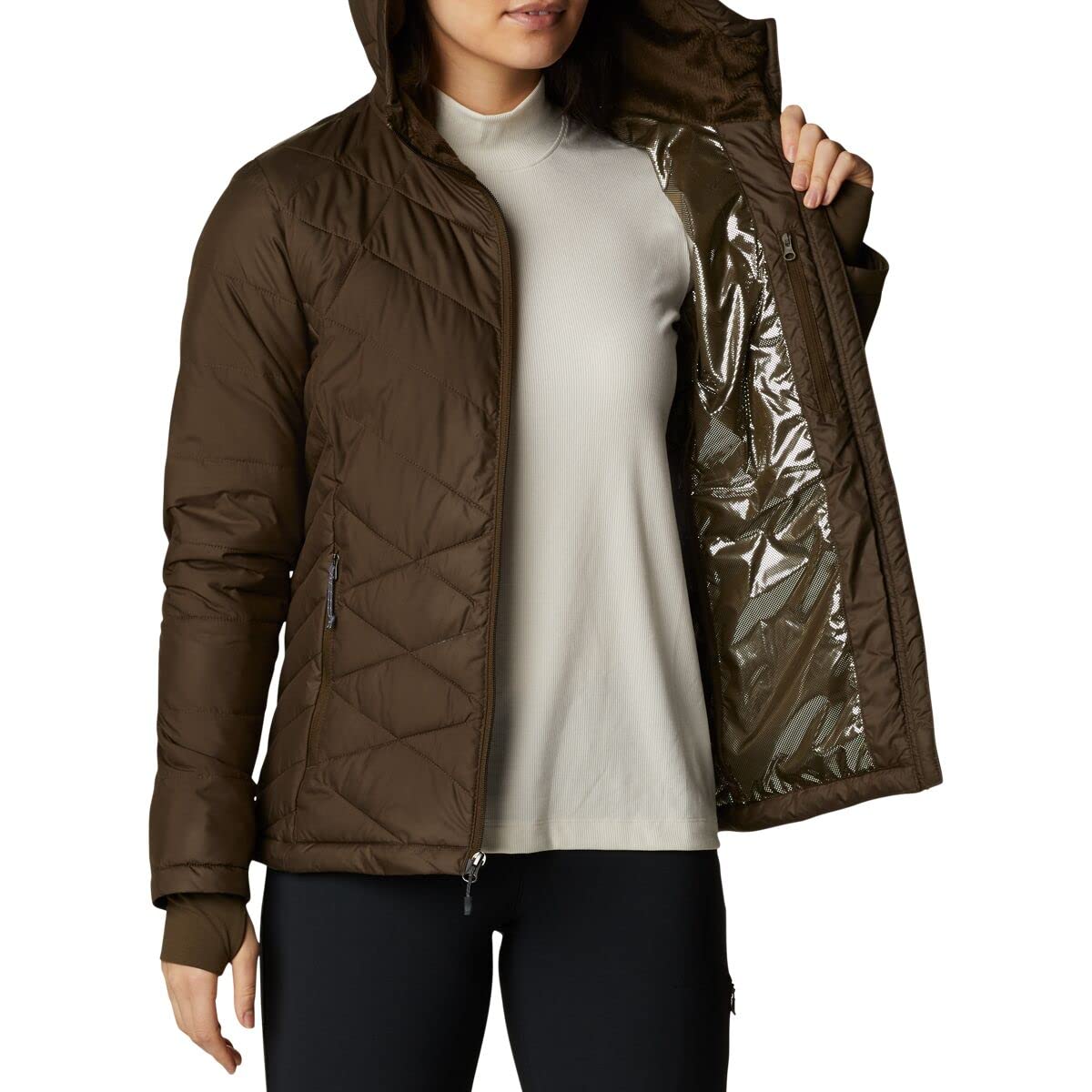 Columbia Heavenly Hooded Jacket Olive Green LG