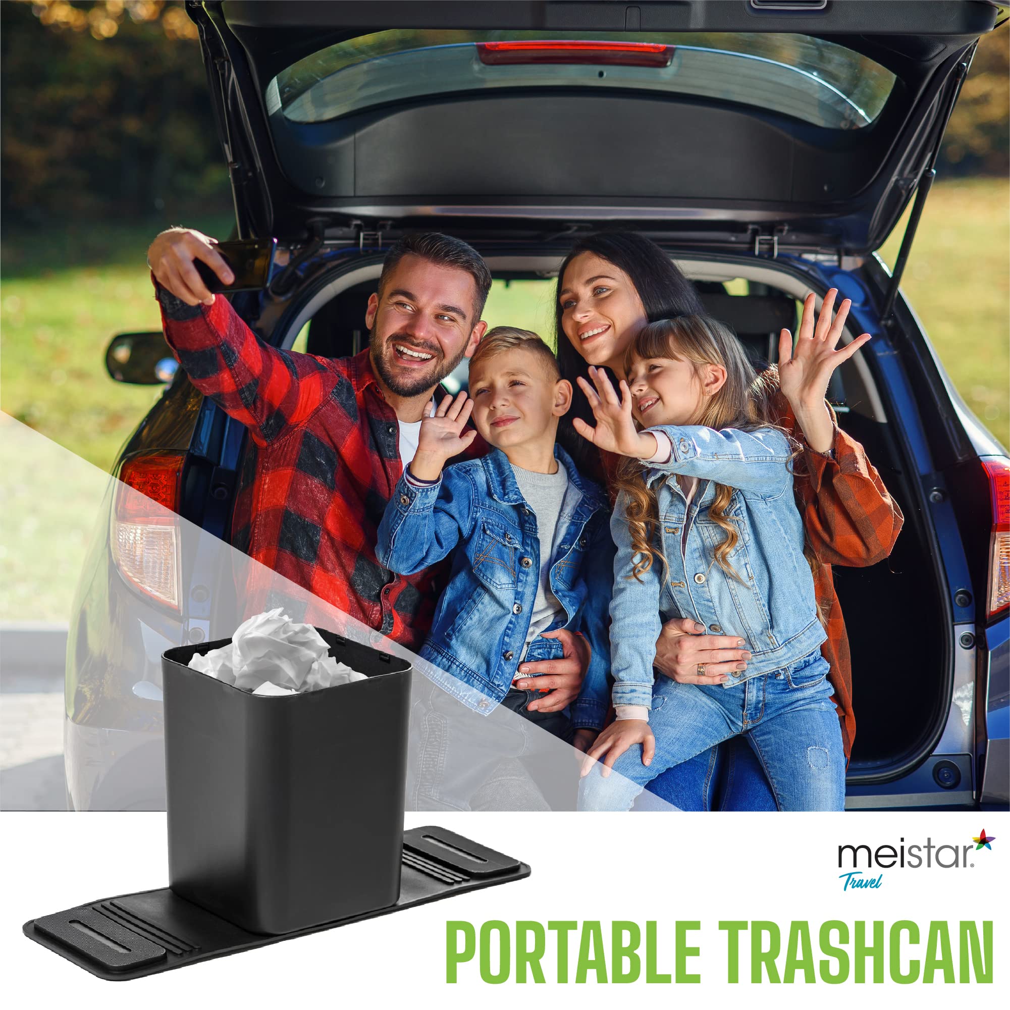 meistar Car Trash Can Bin with Bags for Back Seat. Leak Proof Car Organizer. Auto Garbage Basket for Vehicles, SUV and Trucks